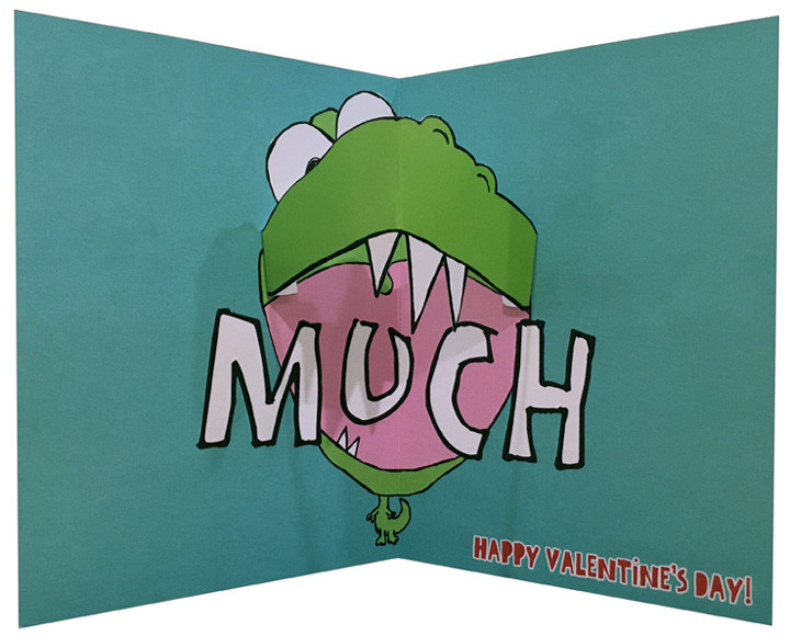 Dinosaur Love You This Much 3D Pop Out Humorous : Funny Valentine's Day ...
