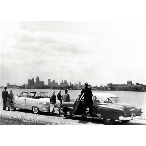 Detroit River And Skyline Historic Detroit Blank Note Card | PaperCards.com
