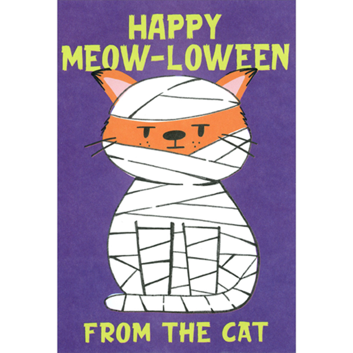 Mummy Cat Meow Loween Cute Halloween Card from Cat | PaperCards.com
