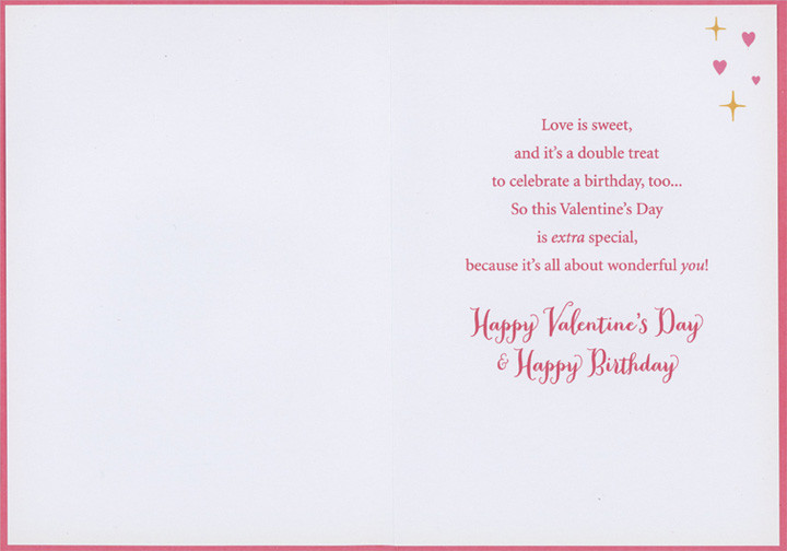 Happy Valentine's Day Birthday: Cake Topped with Sparklers and Pink and ...
