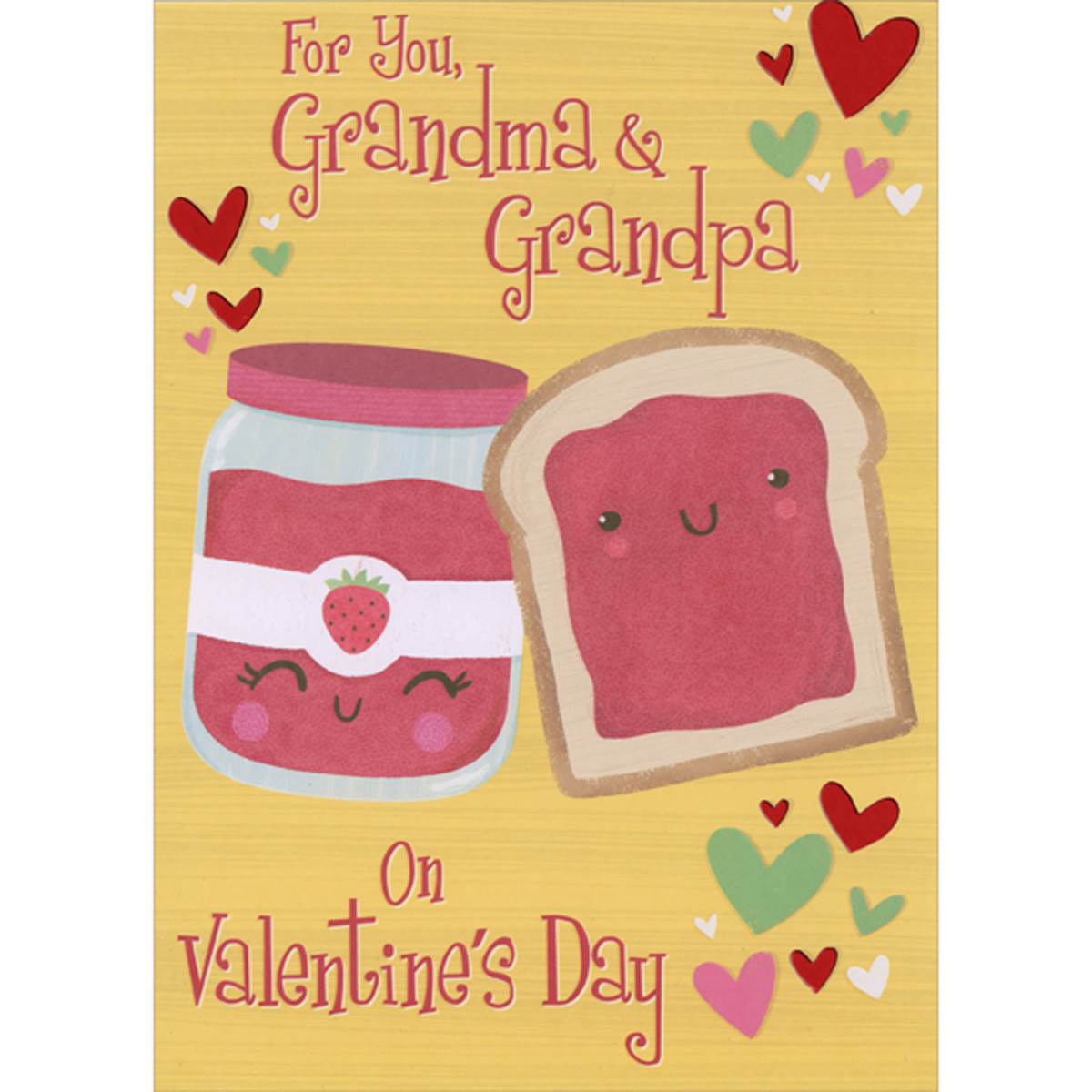 Smiley Faced Jar of Strawberry Jam and Slice of Bread Juvenile ...