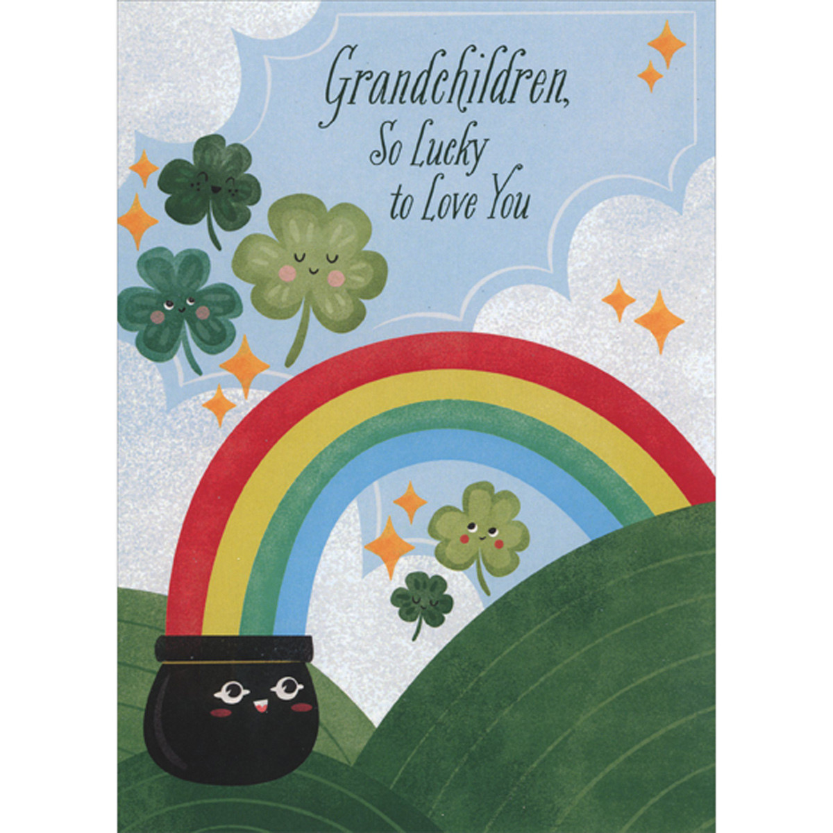 So Lucky To Love You: Smiling Shamrocks, Rainbow and Pot of Gold ...