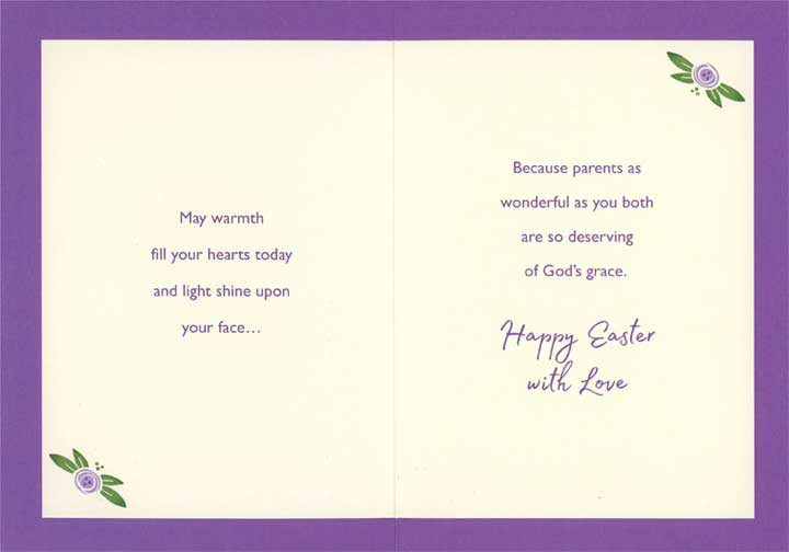 Many Easter Blessings: Purple Text and Vines Inside Green Border ...