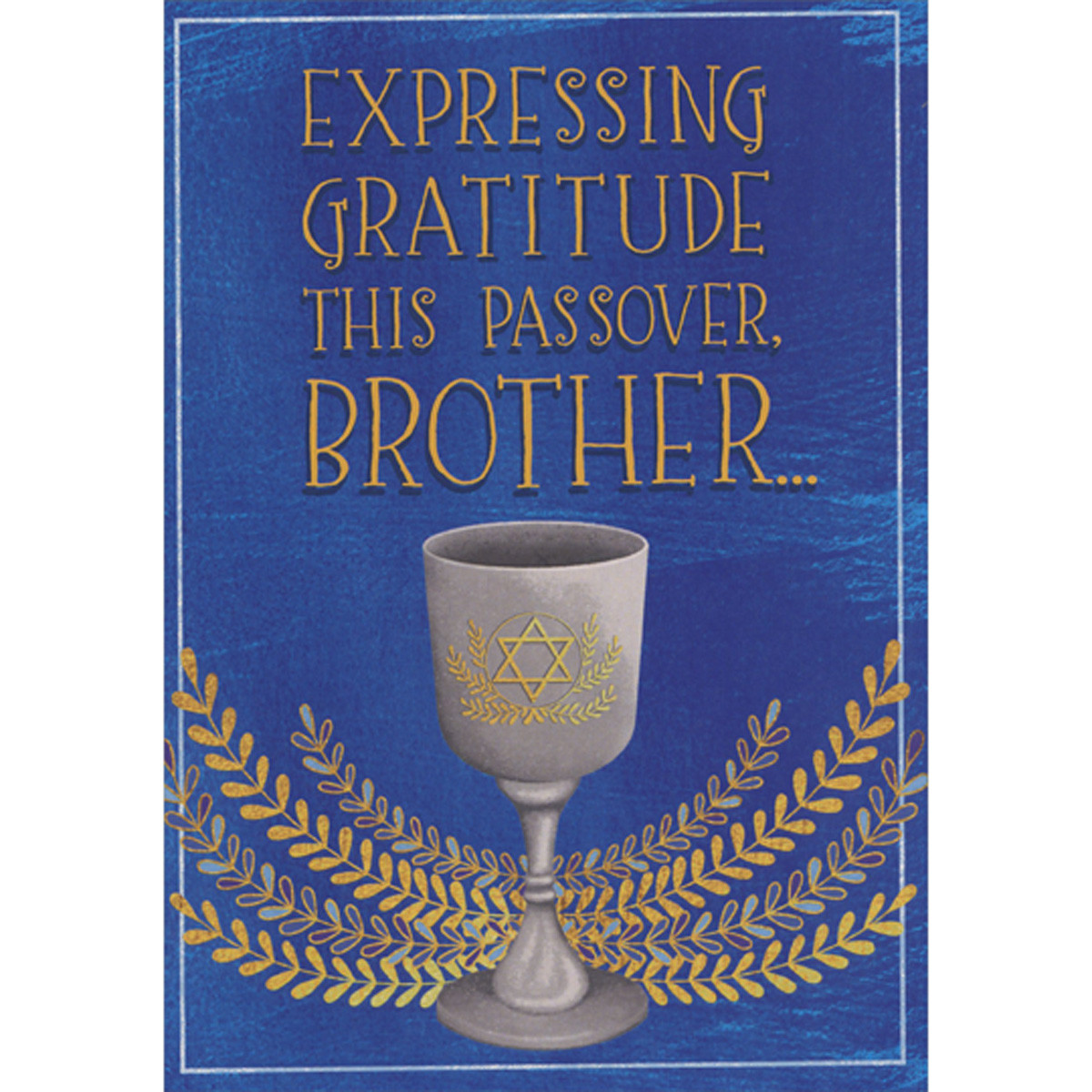 Express Gratitude: Goblet with Star and Vines on Blue Passover Card for ...