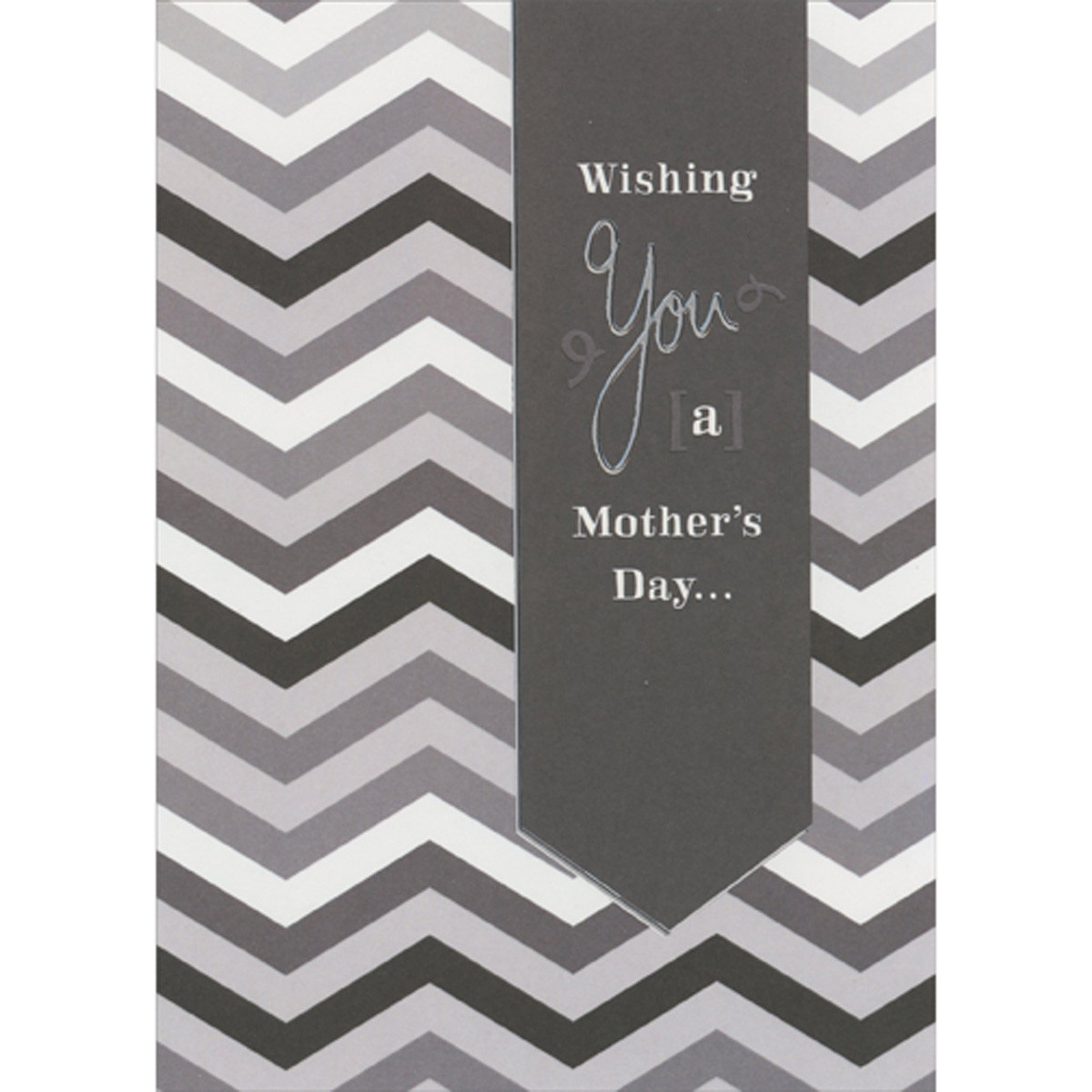 Wishing You: Thin Black Banner on White, Gray and Black Chevron ...