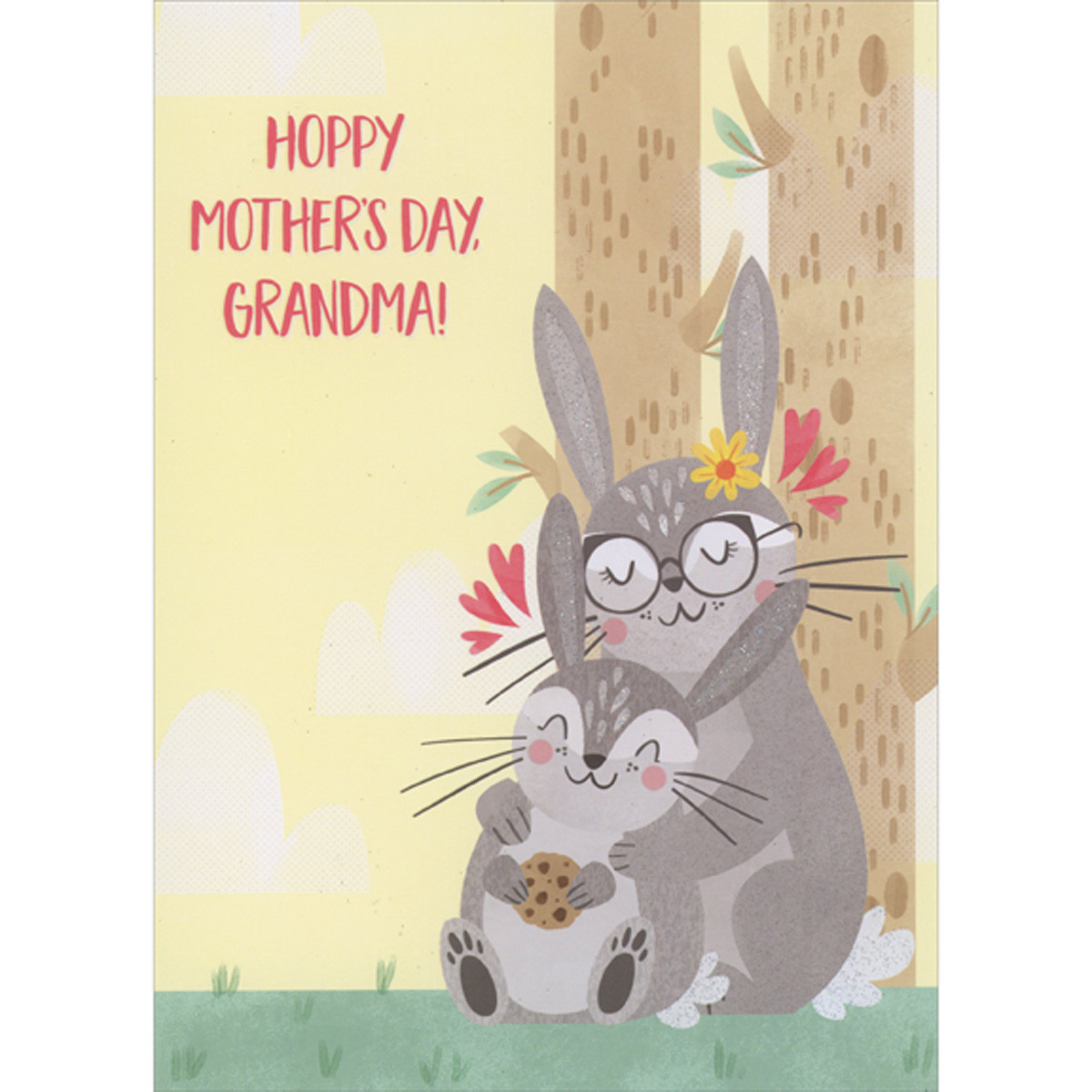 Hoppy Mother's Day: Bunny Hugging Child Bunny Holding Cookie Juvenile ...