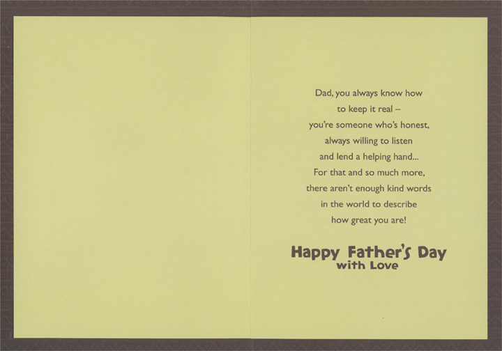 Gold Foil DAD Letters with Green and Dark Red Positive Words on Brown ...