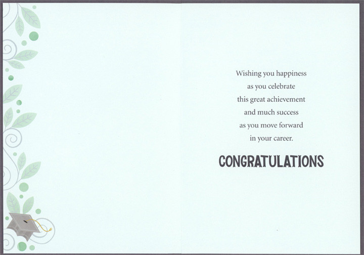 Congrats on Your MBA: Cap, Diploma, Leaves and Silver Swirls on ...