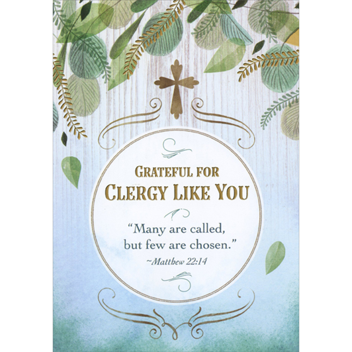 Many Are Called: Green and Blue Leaves and Gold Foil Vines Clergy ...