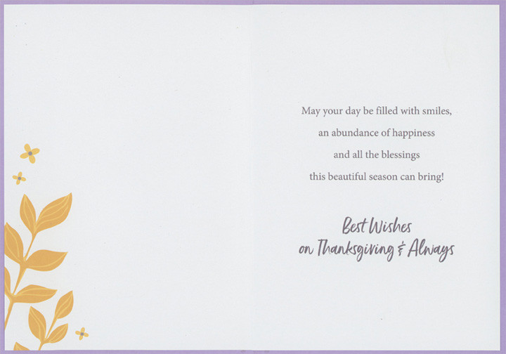 For a Special Aunt: Orange Foil Flowers and Leaves on Light Purple ...
