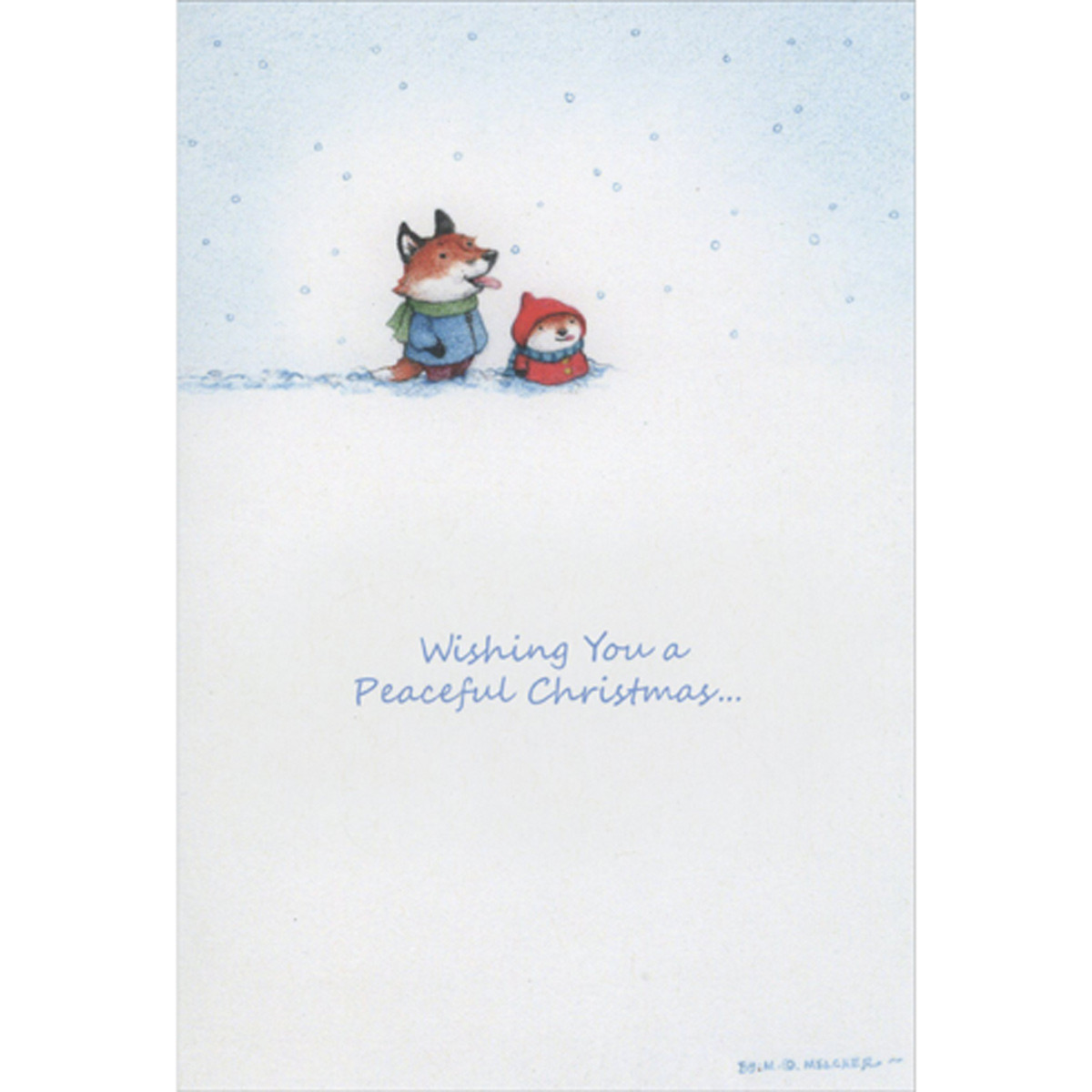Fox and Badger Catching Snowflakes On Tongues Cute Mary Melcher ...