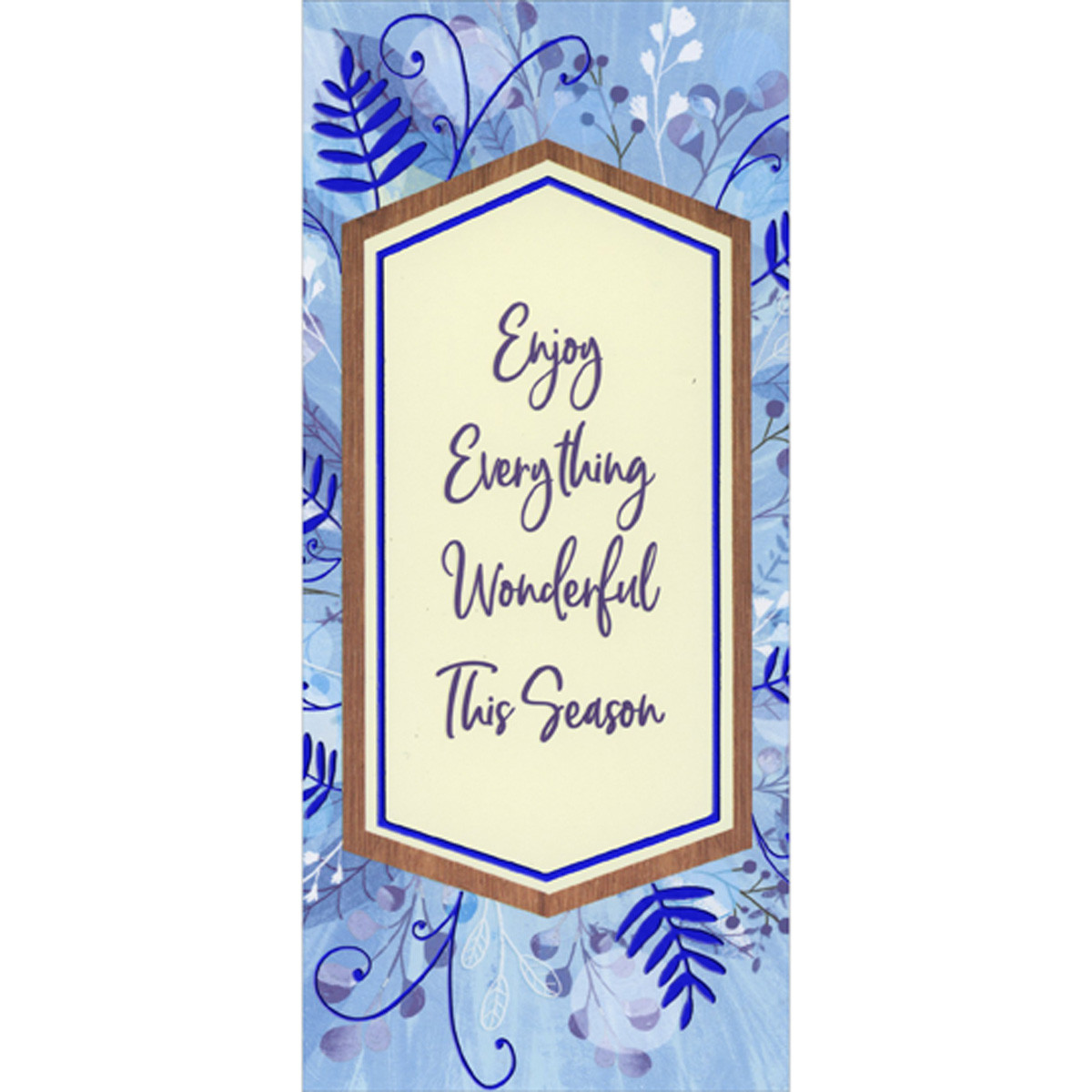 Enjoy Everything Wonderful This Season: Hexagon Banner on Blue Vine ...