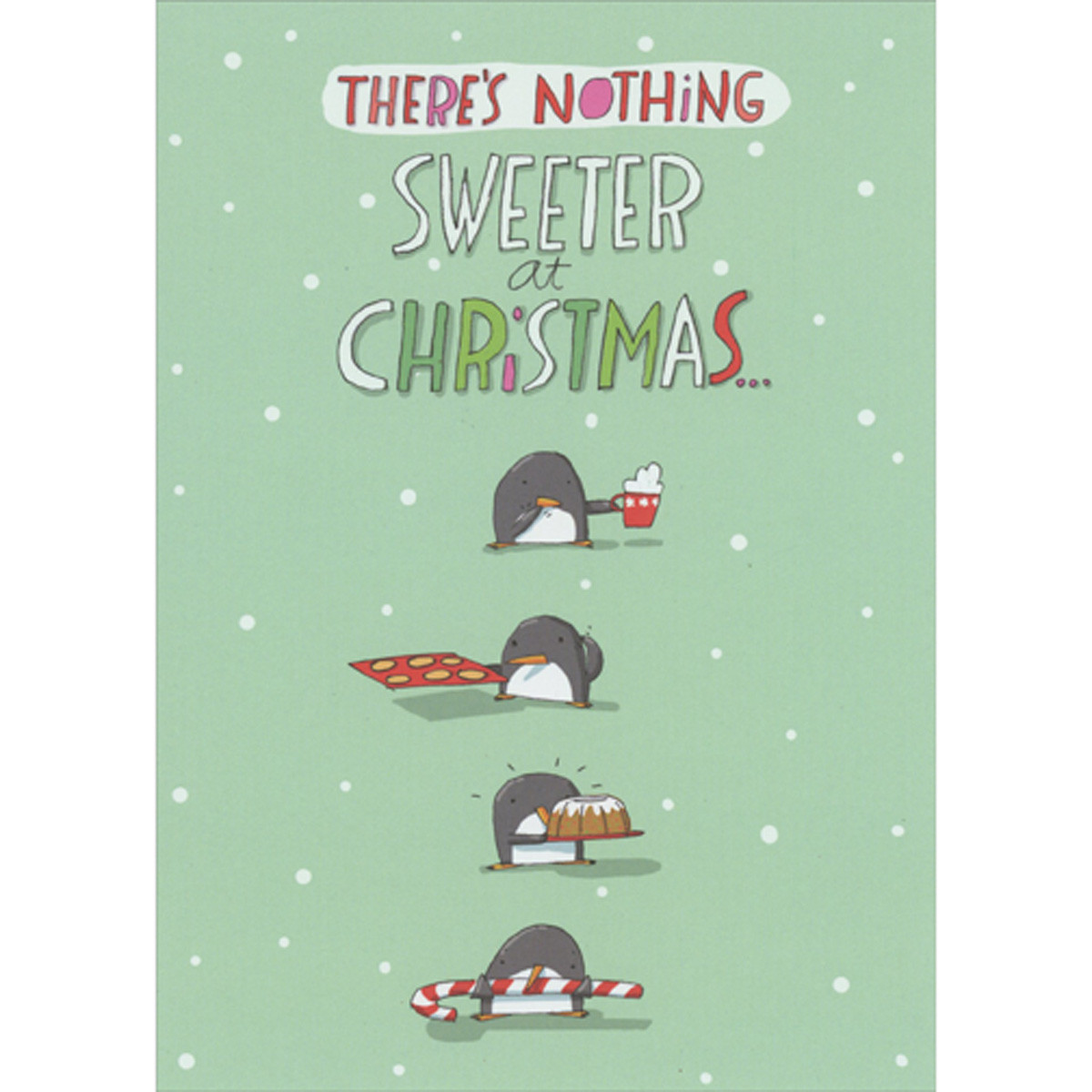 Nothing Sweeter: Penguin with Desserts Christmas Card for Sweetie ...