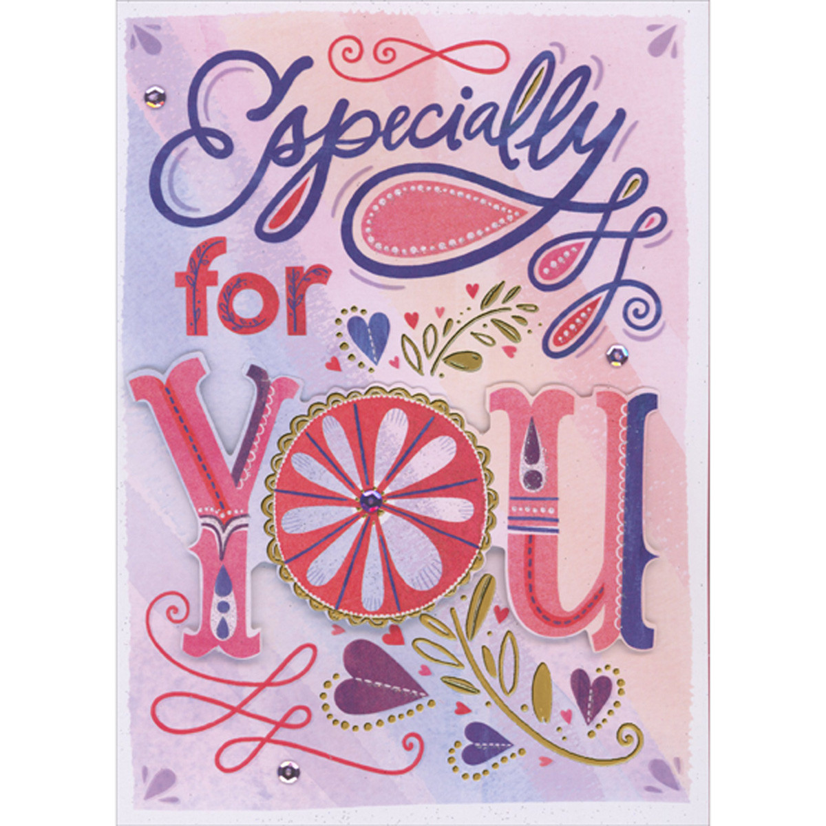Especially for You: Die Cut 3D Letters, Purple Sequins on Pink and ...