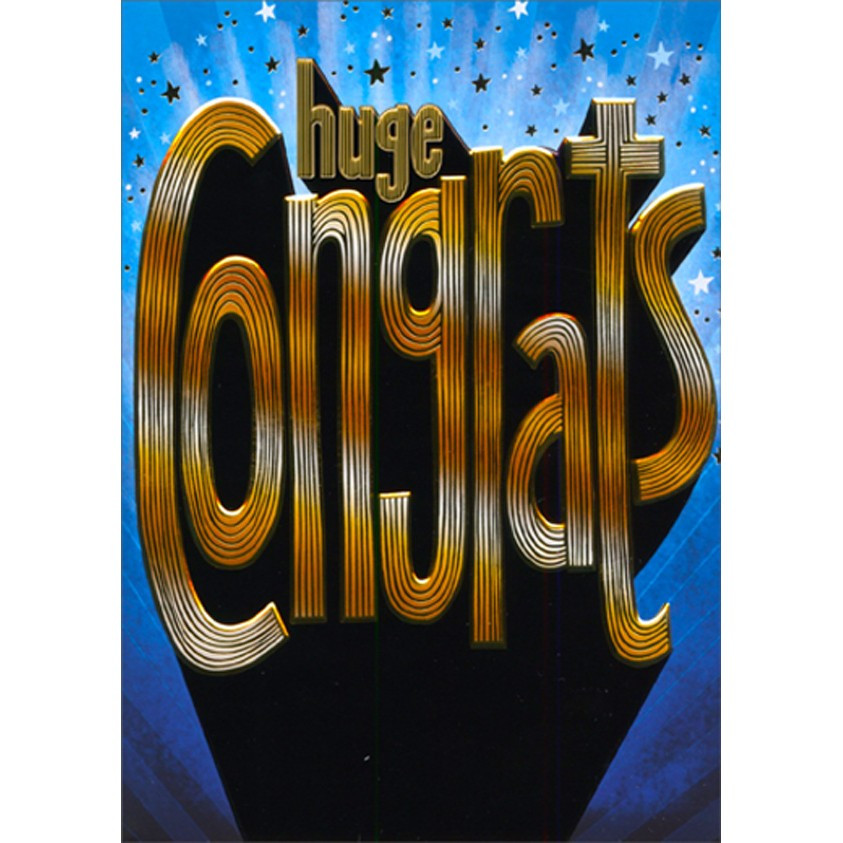 Huge Congrats : Gold Foil Lettering A-Press Congratulations Card ...