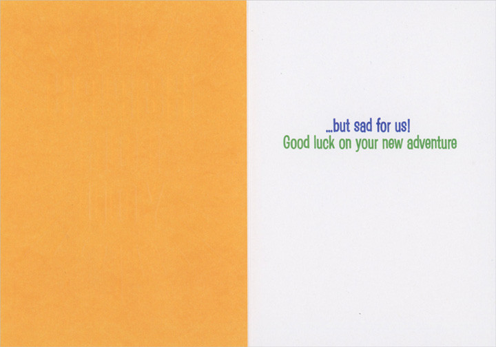 Colorful 'Happy For You' Letters and Embossed Starbursts Good Bye Card ...