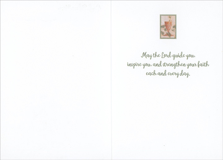 God Bless You: Brown Chalice and Green Leaves on White Branches 1st ...