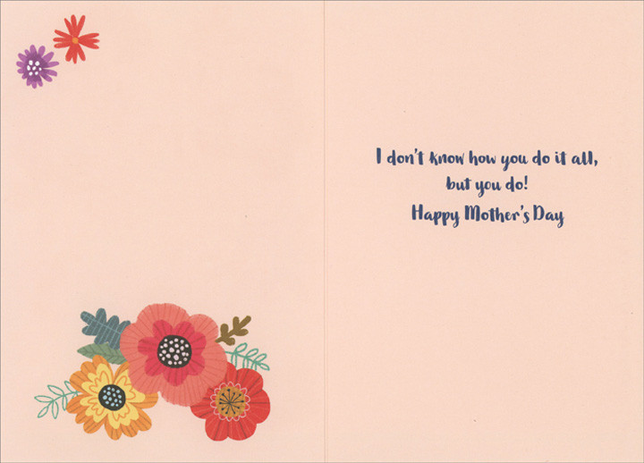 Mom, You are Amazing Banner Over Large Sparkling Colorful Flowers ...