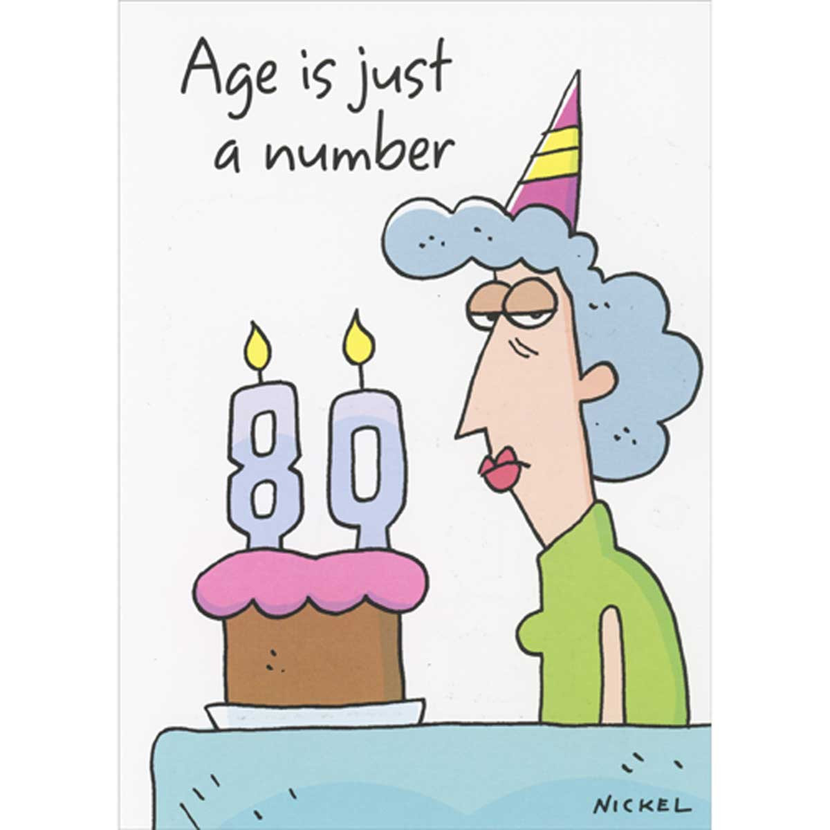 Age is Just a Number: Woman and Cake with Novelty Candles Funny ...