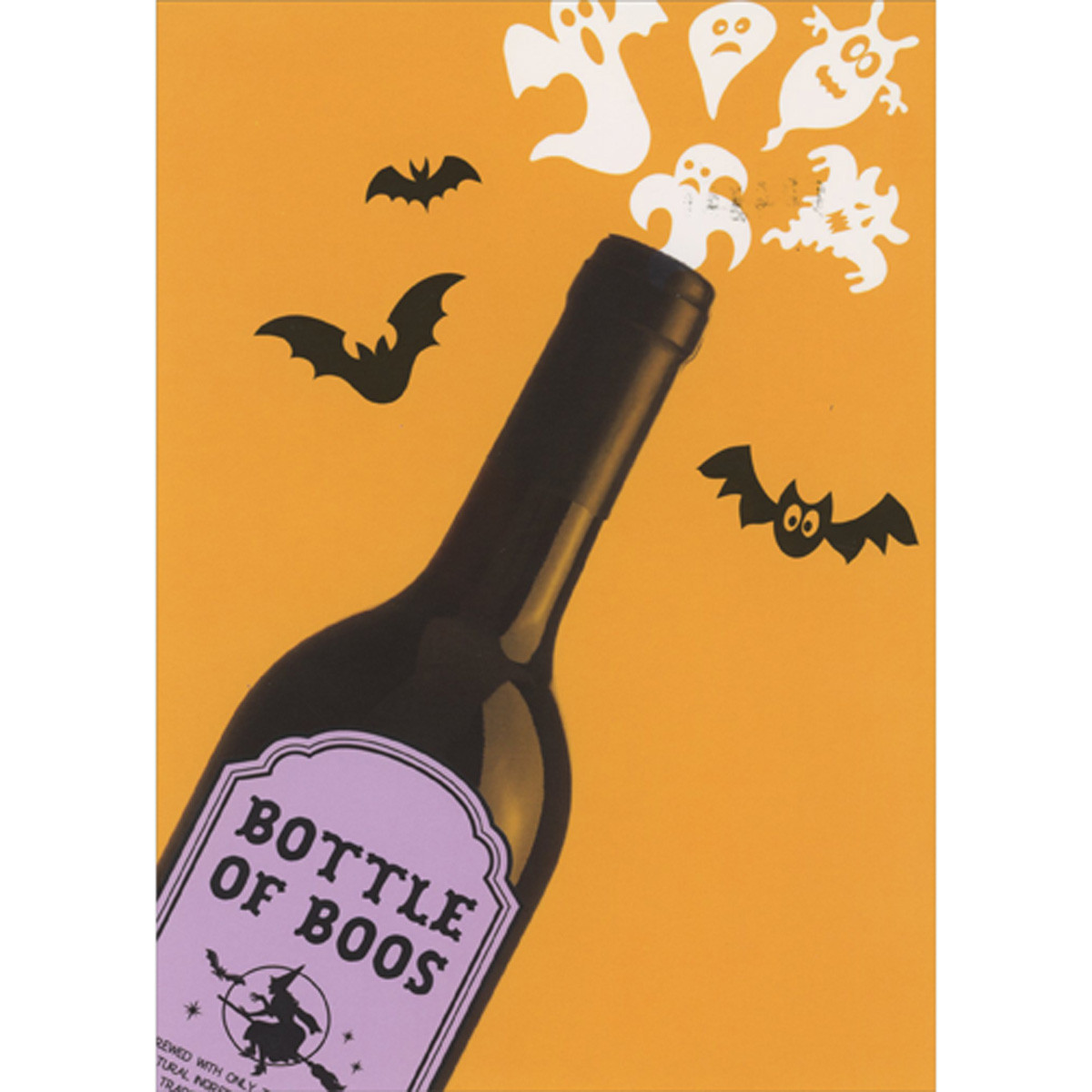 Ghosts And Bats Floating out of Bottle of Boos Funny Halloween Card ...