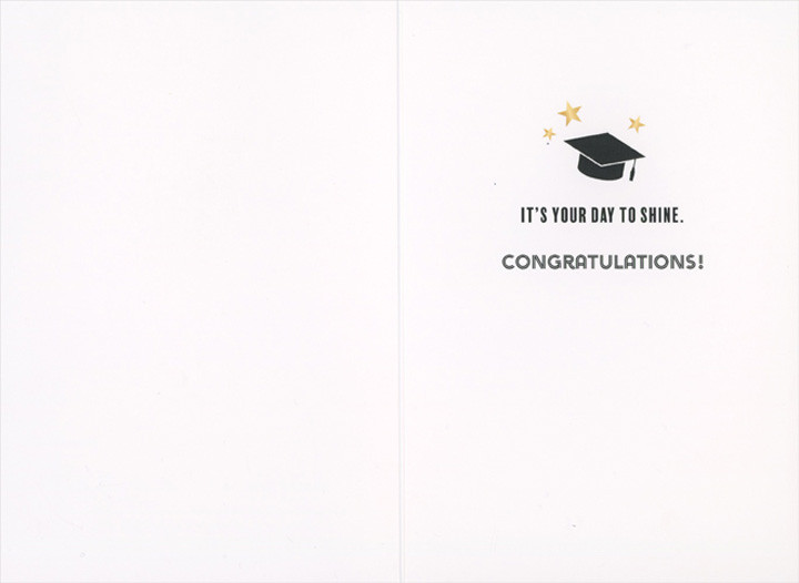 Your Future Looks Bright: Black and Gold Foil Letters and Stars on ...