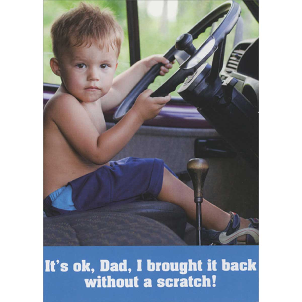 Little Boy Brings Car Back Without a Scratch Funny Photo Father's Day ...