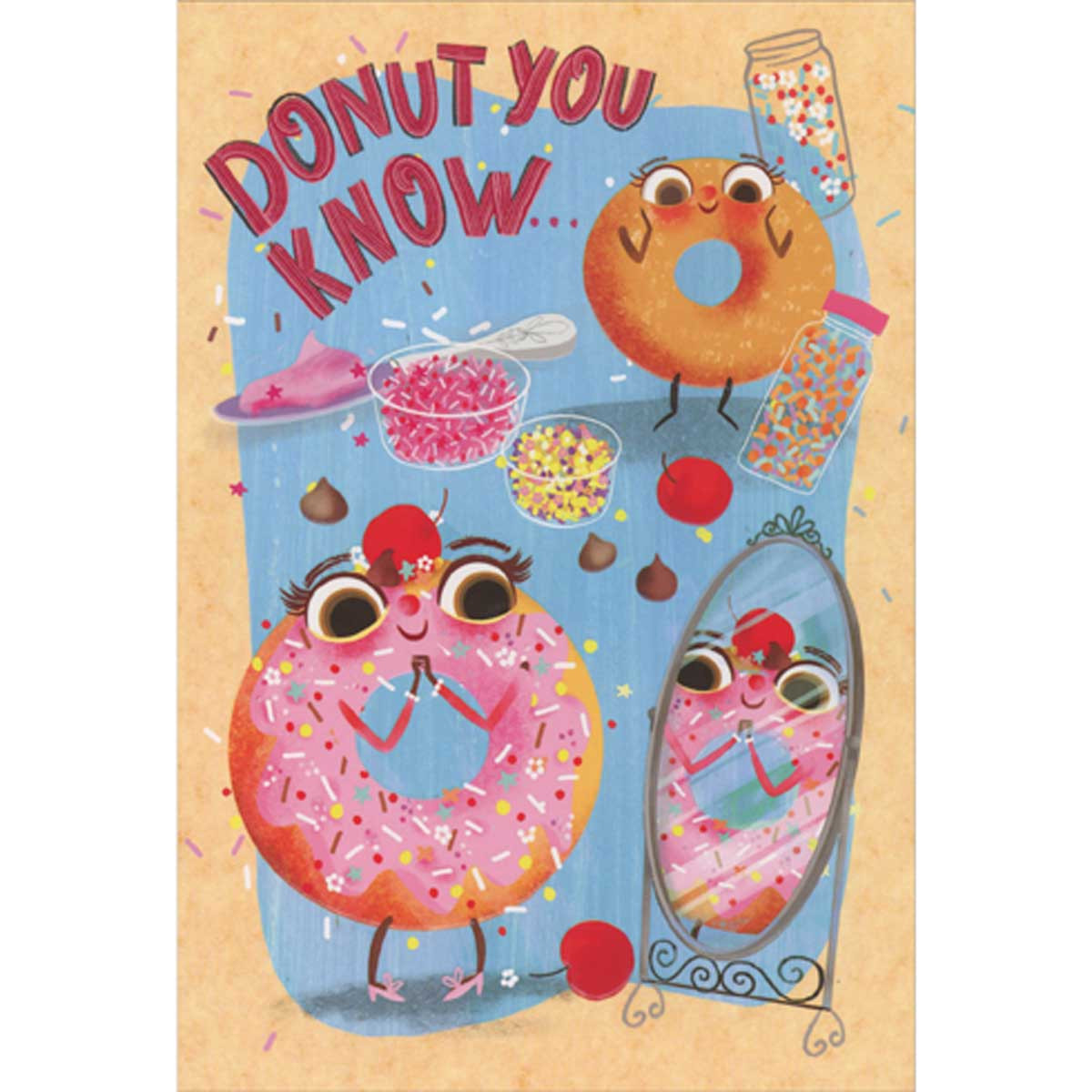 Donut You Know: Decorated Donut Reflected in Mirror Birthday Card for ...