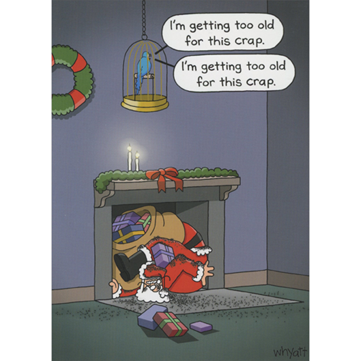 Santa Crashed in Chimney: Parrot Stating Getting Too Old For This Crap ...