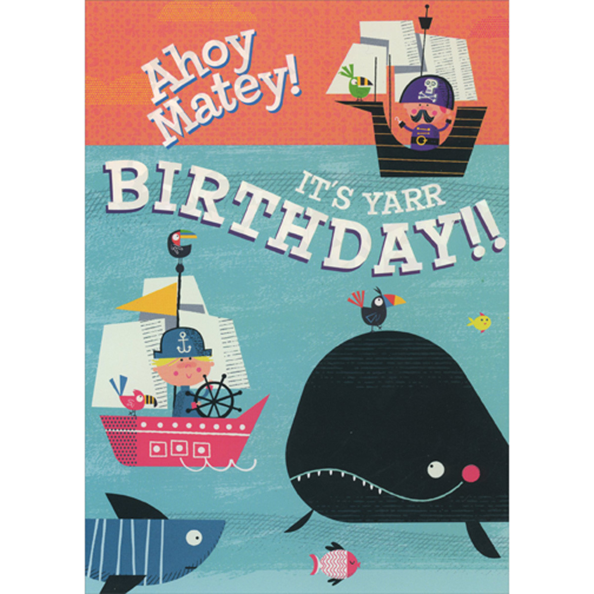 Ahoy Matey: Pirate and Sailor Navigating on Ocean Full of Sea Life ...