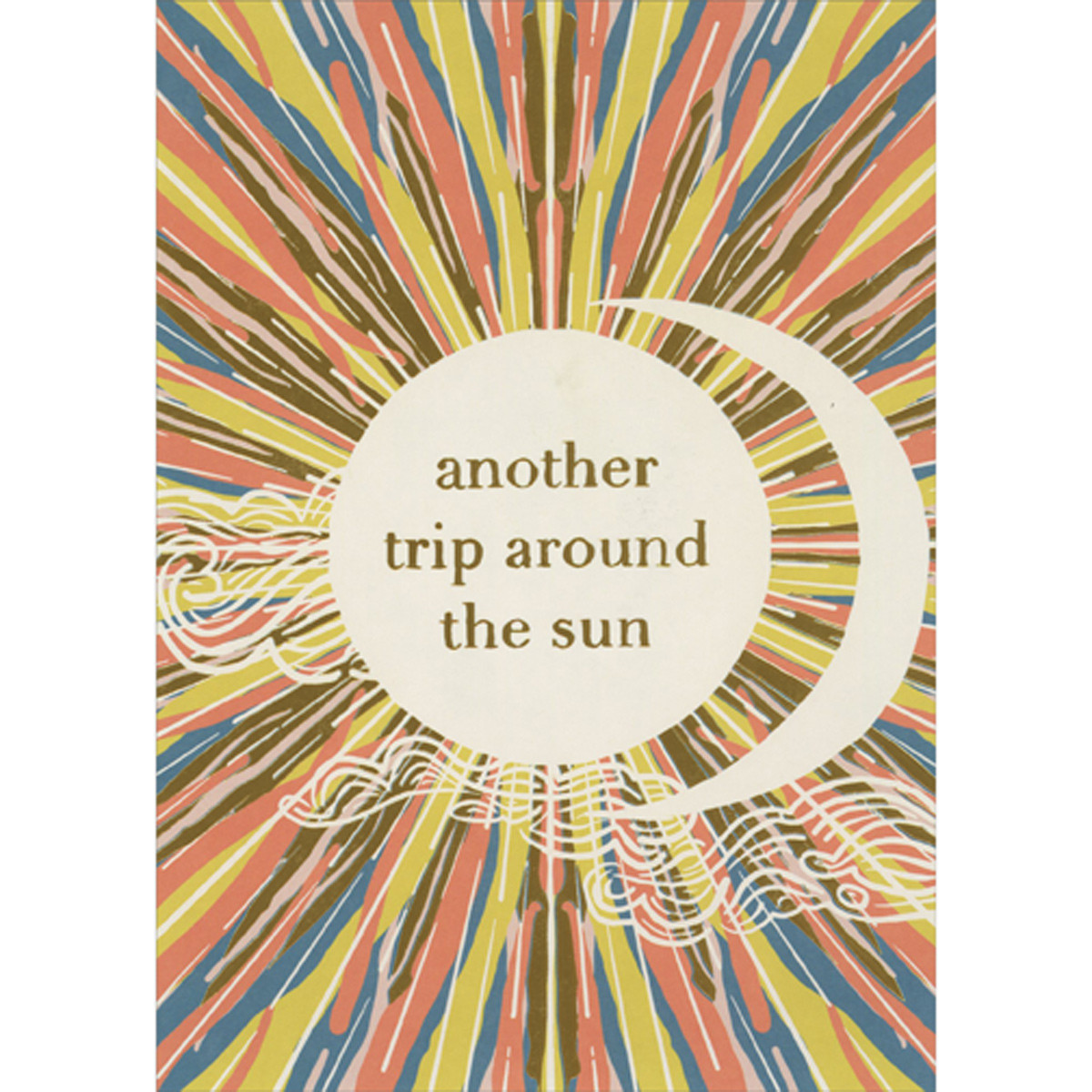 Another Trip Around the Sun: Sun with Gold Foil Sunbeams Birthday Card ...