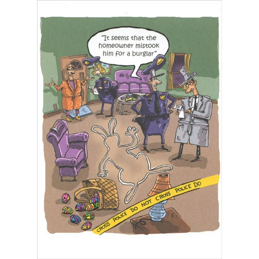 Easter Bunny Crime Scene Funny Easter Card | PaperCards.com
