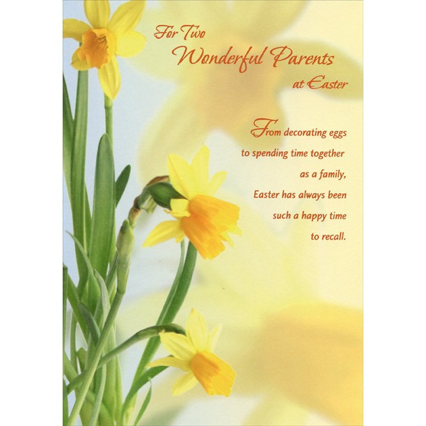 Three Yellow Daffodils: Parents Easter Card | PaperCards.com