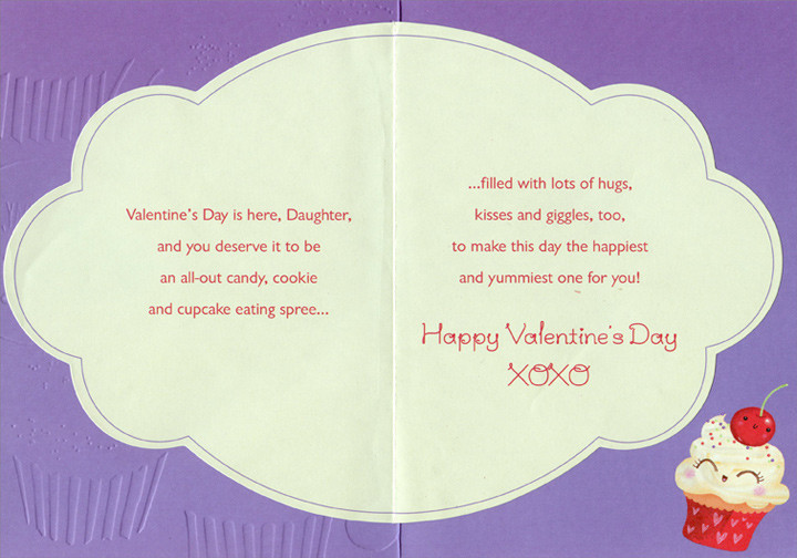 Cupcakes and Cherries: Daughter Juvenile Valentine's Day Card ...