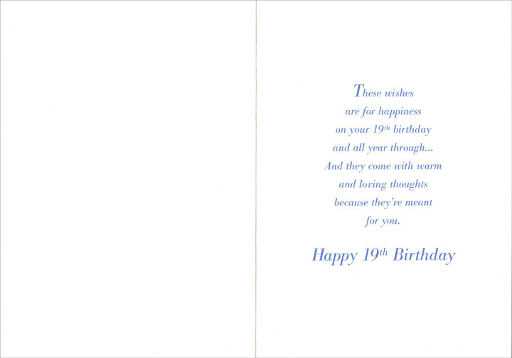 Colorful Words on Gold Foil Age 19 / 19th Birthday Card | PaperCards.com