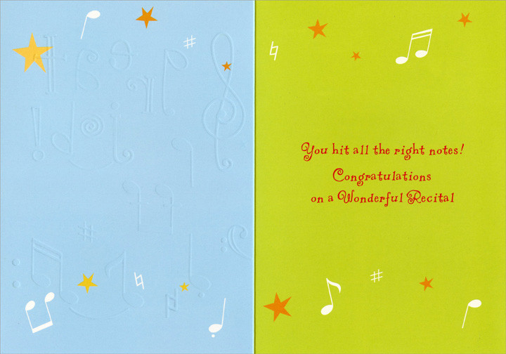 Great Job Musical Notes Music Recital Congratulations Card for Kids ...