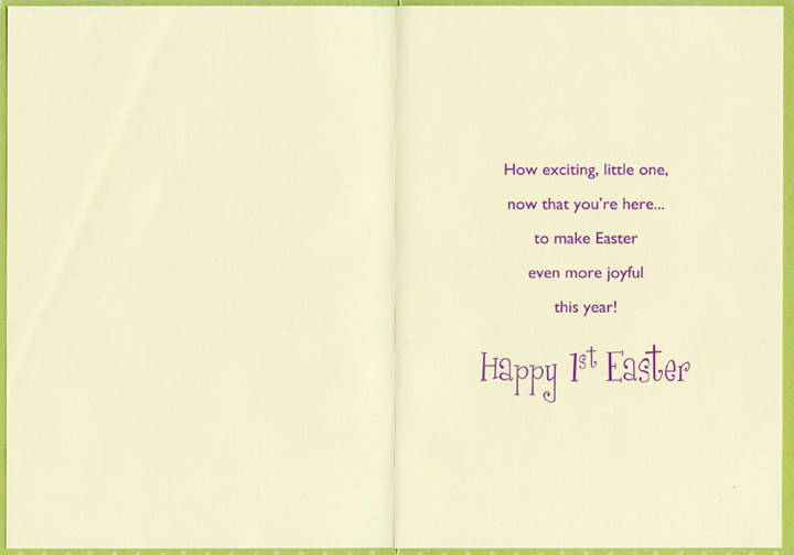 First / 1st Easter Cute Baby Bunny in Basket Easter Card | PaperCards.com