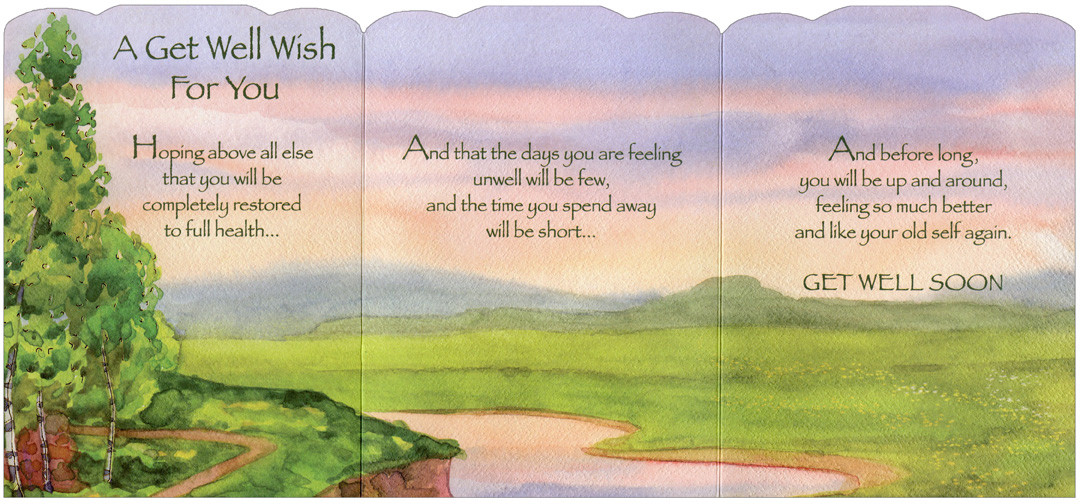 Get Well Wish : Tall Trees and Winding Path Die Cut Z-Fold Get Well ...