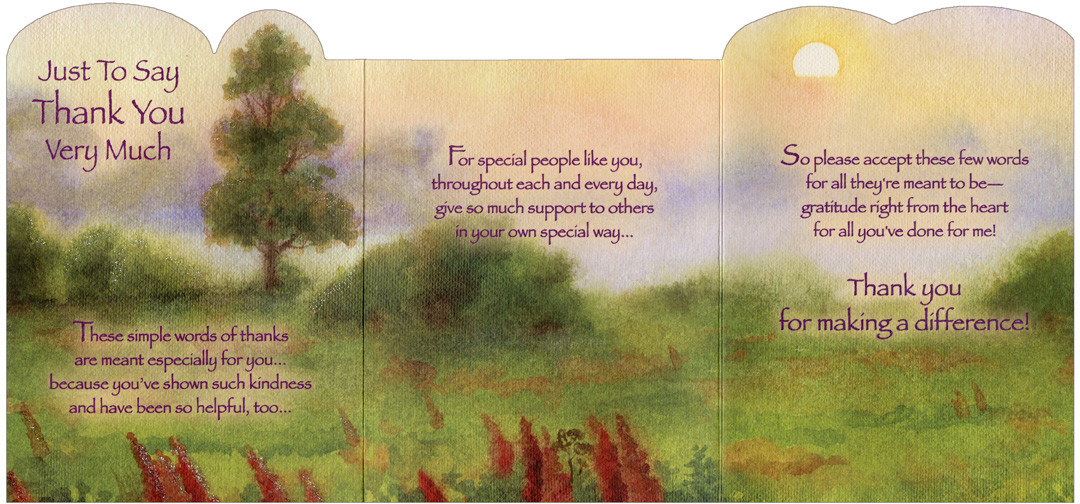 Just to Say : Watercolor Evergreen Tree Die Cut Z-Fold Thank You Card ...
