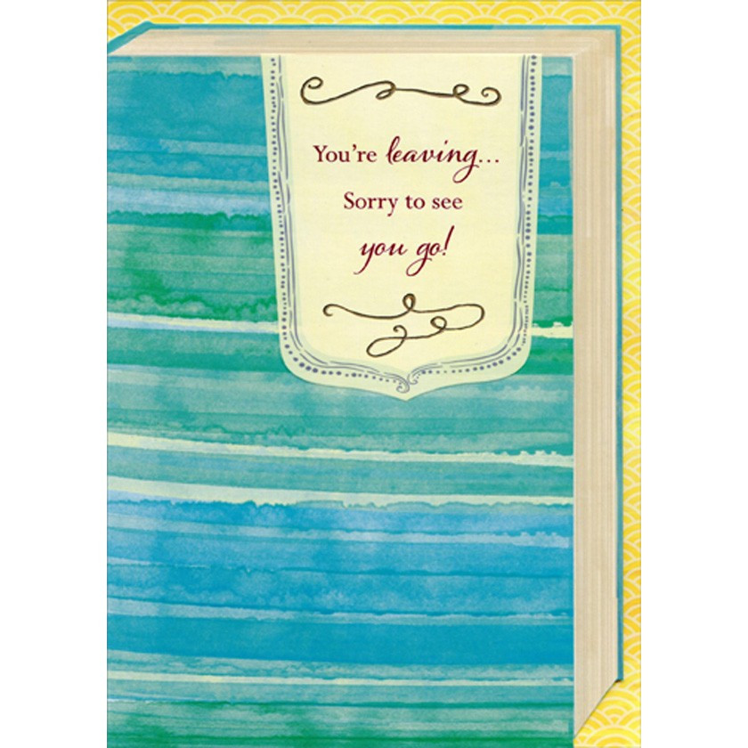 You're Leaving Book Cover Die Cut Short Fold Goodbye Card | PaperCards.com