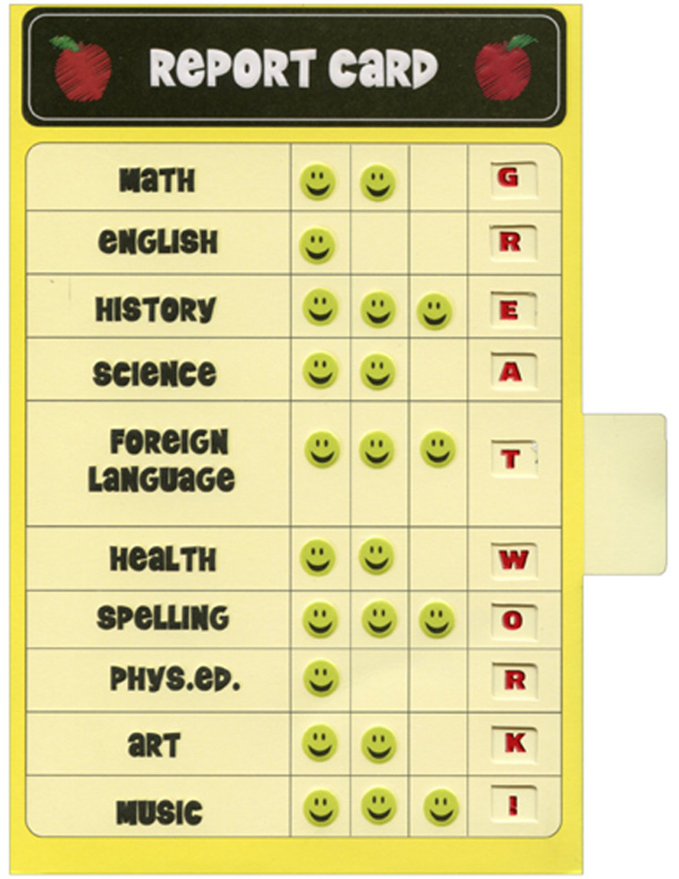 Report Card with Slide Pull Tab Juvenile Congratulations Card for Kids ...
