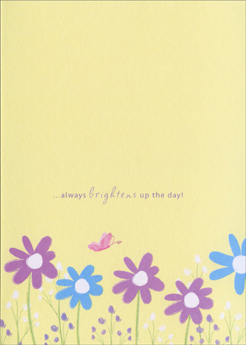 Pink Flower with Gold Foil Swirls Inside Die Cut Window Tri-Fold ...