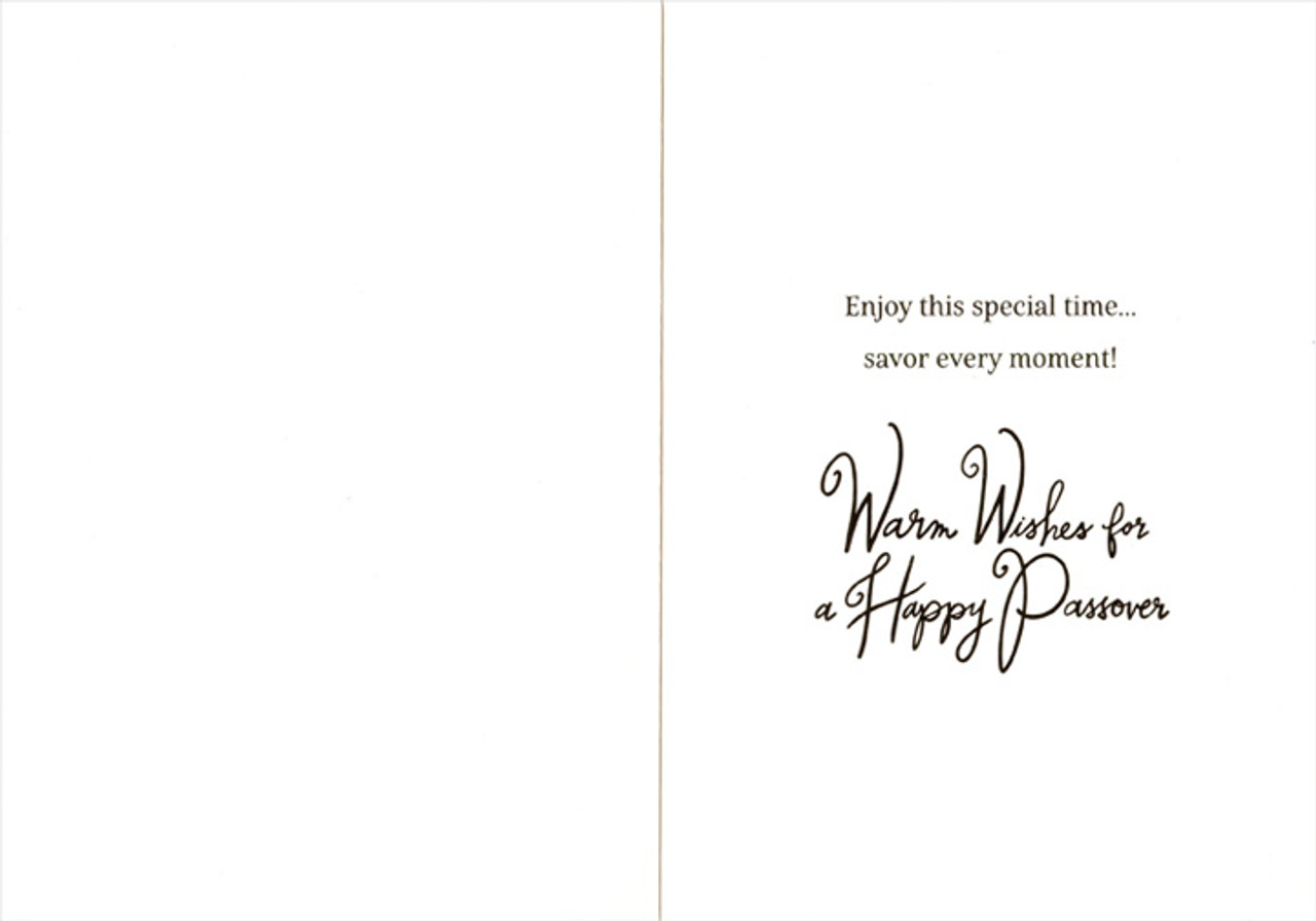 Joyous Blessings Seder Plate On Blue Passover Card