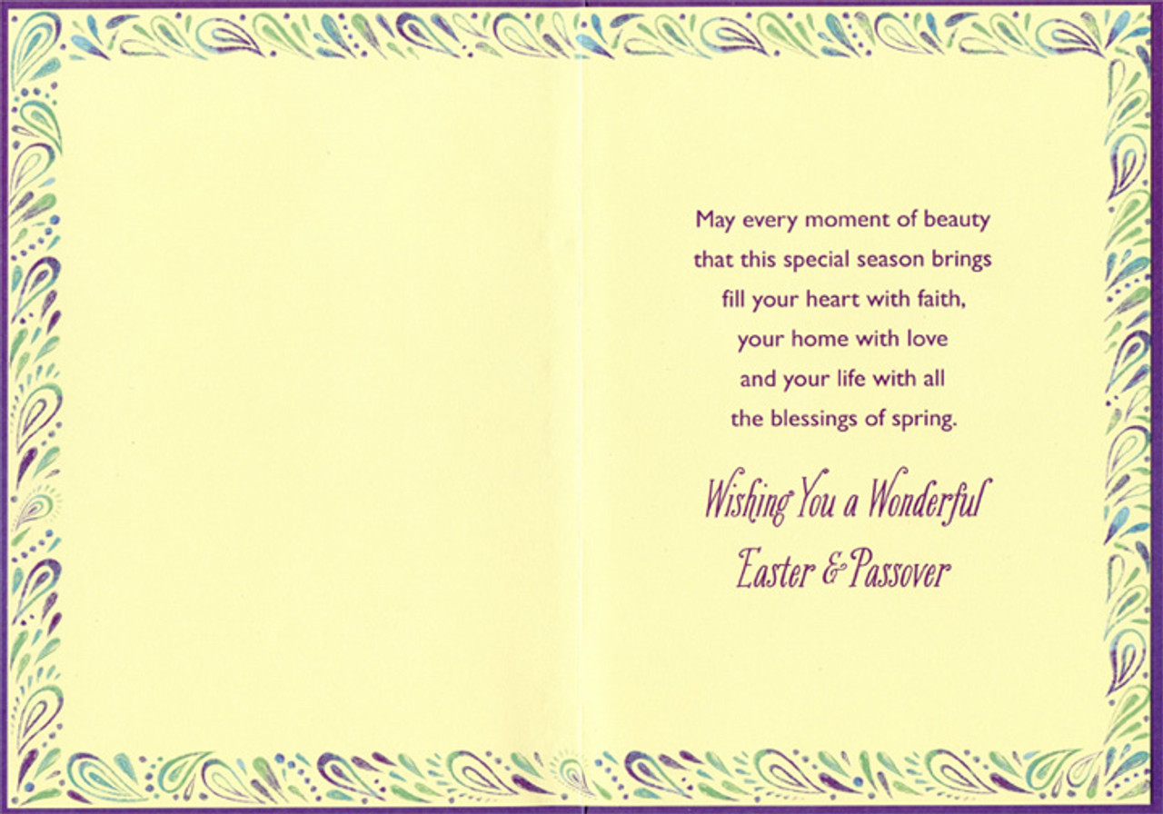 Blessings To You Seder Plate On Light Green Interfaith Easter