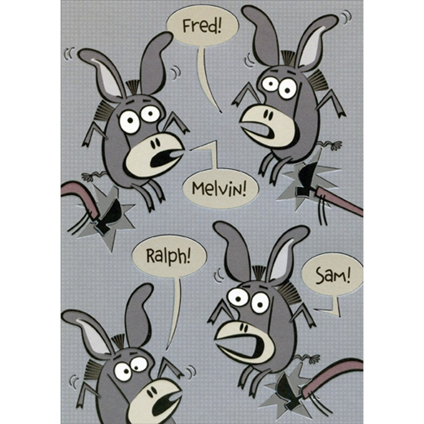 Fred, Melvin, Ralph and Sam Donkeys Funny / Humorous Congratulations ...
