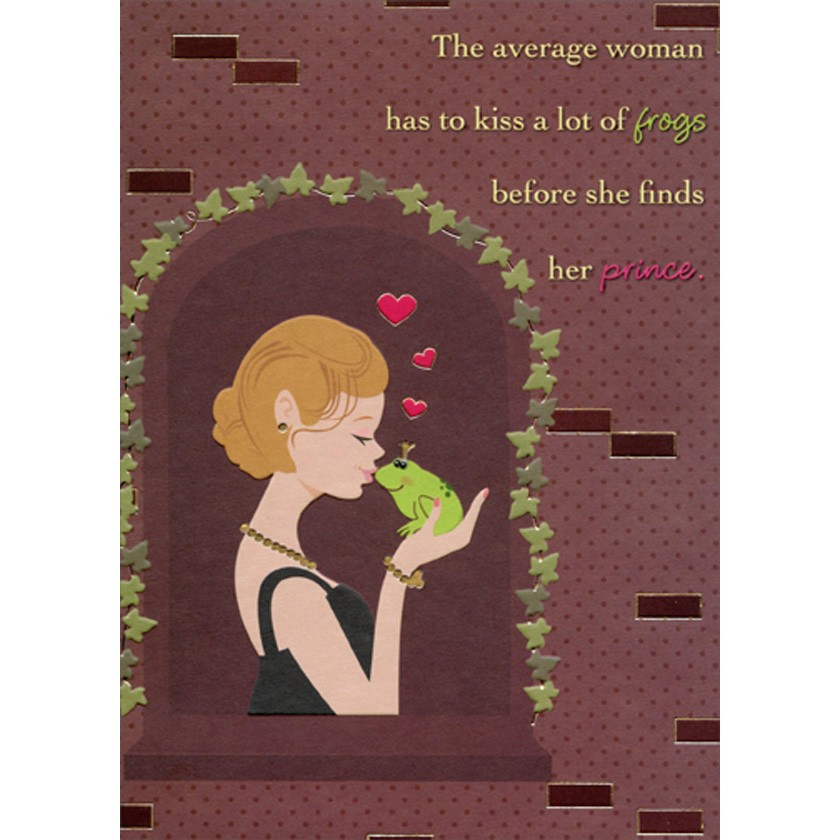 Kiss a Lot of Frogs : Find Her Prince Funny : Humorous Feminine Birthday Card for Her : Woman ...