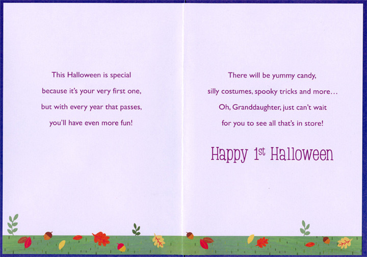 Cute Purple Spider and Gray House Juvenile 1st / First Halloween Card ...