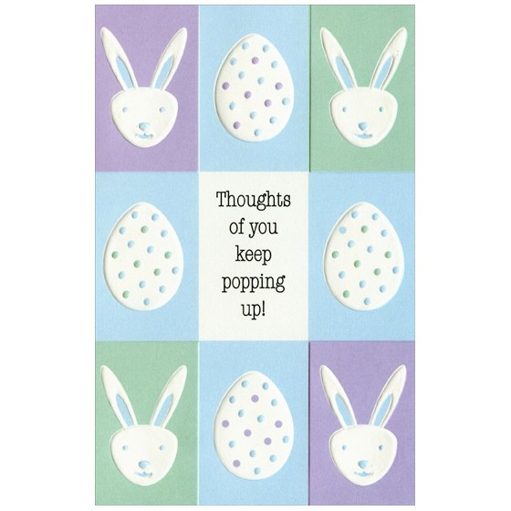 Embossed Egg & Bunny Panels Easter Card | PaperCards.com