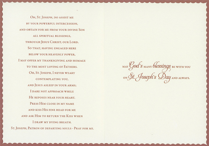 Joseph, Baby Jesus and Walking Stick Religious St. Joseph's Day Card ...
