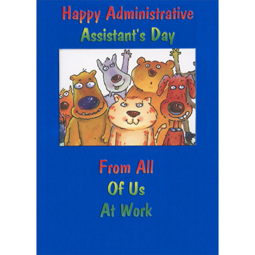 Animals in Die Cut Window on Blue Humorous / Funny Administrative ...