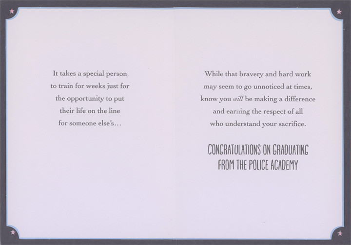 Police Academy Graduation Card